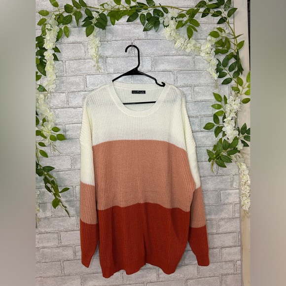 SHEIN | Sweaters | Shein Lune Plus Colorblock Drop Shoulder Sweater ...
